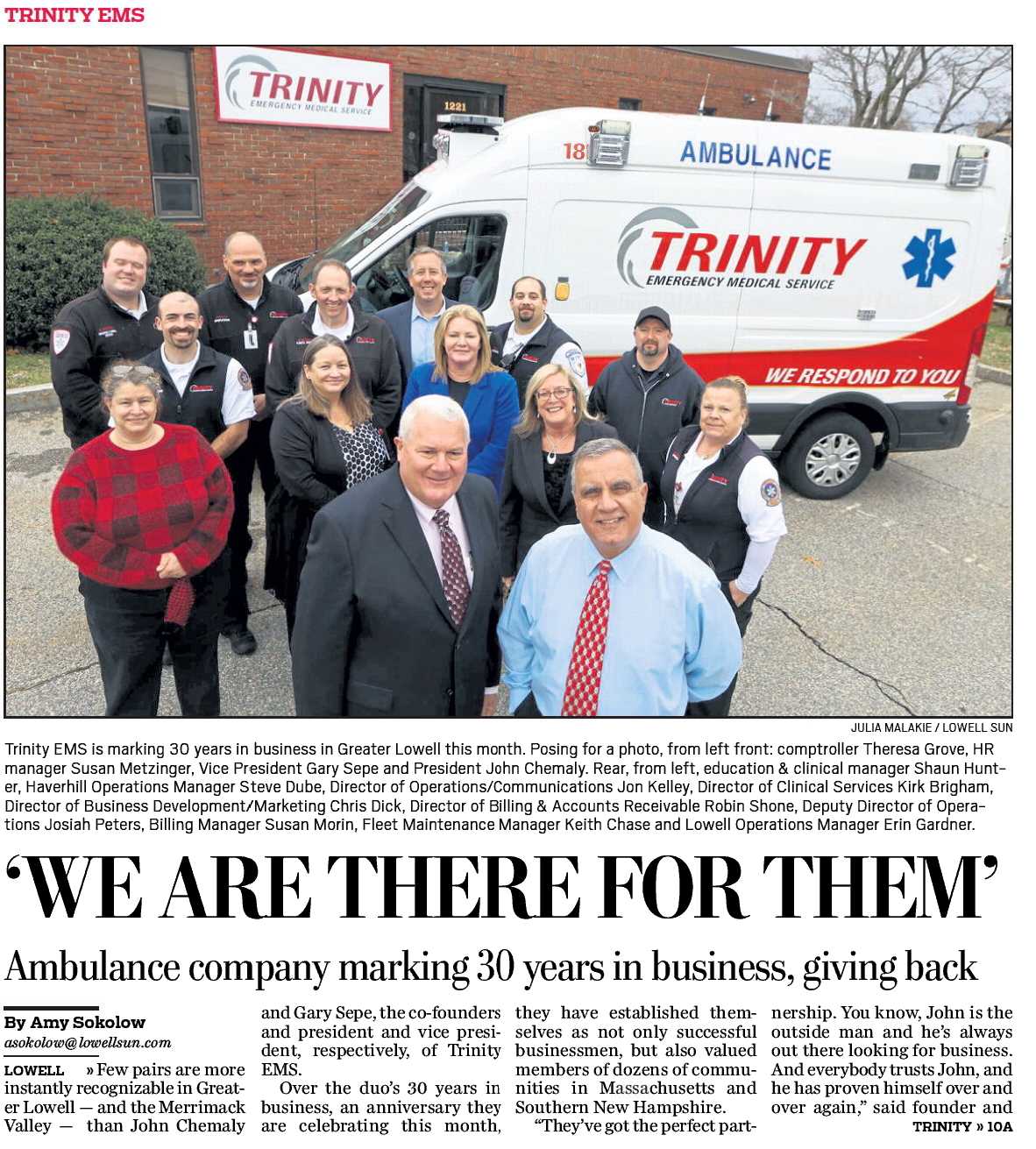 Trinity EMS Celebrates 30th Anniversary! - Pridestar Trinity EMS