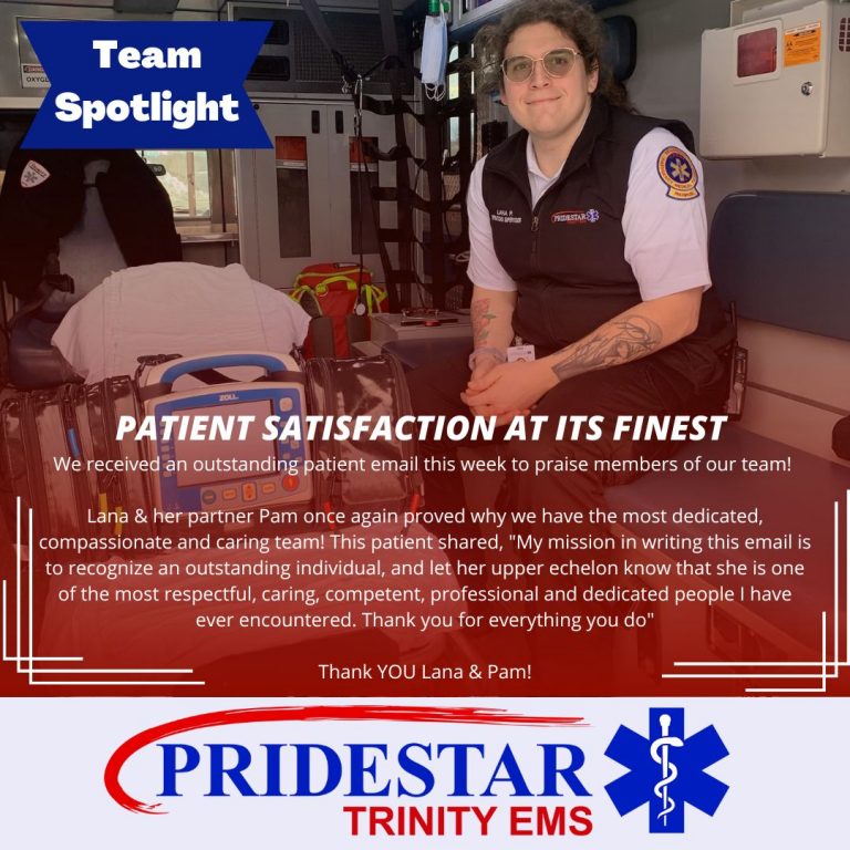 Lana Excels in the Field! - Pridestar Trinity EMS