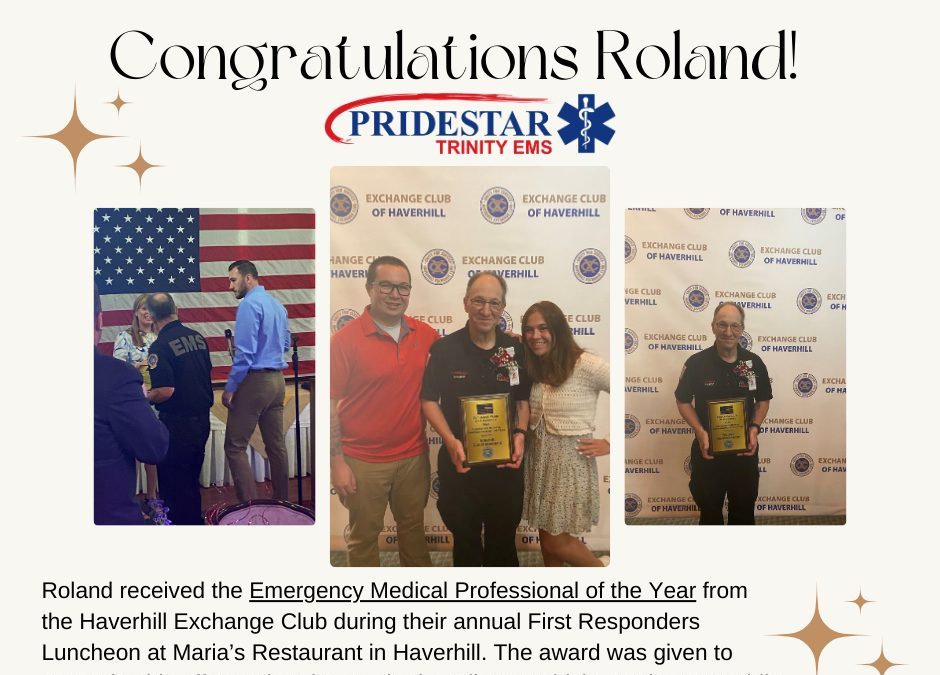 Roland Receives First Responder of the Year Award - Pridestar Trinity EMS